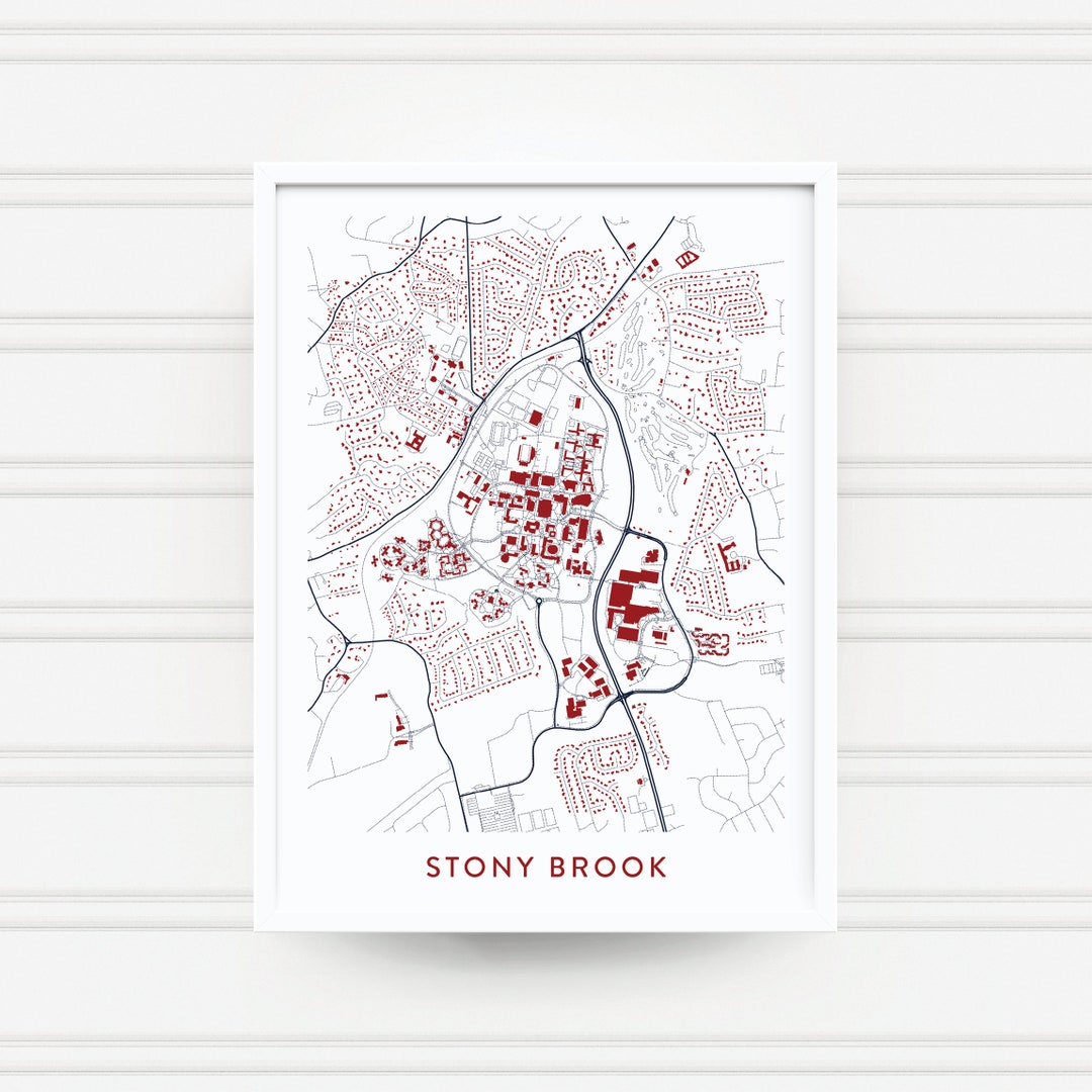 STONY BROOK New York Map Poster / College Town Map Gifts - Etsy