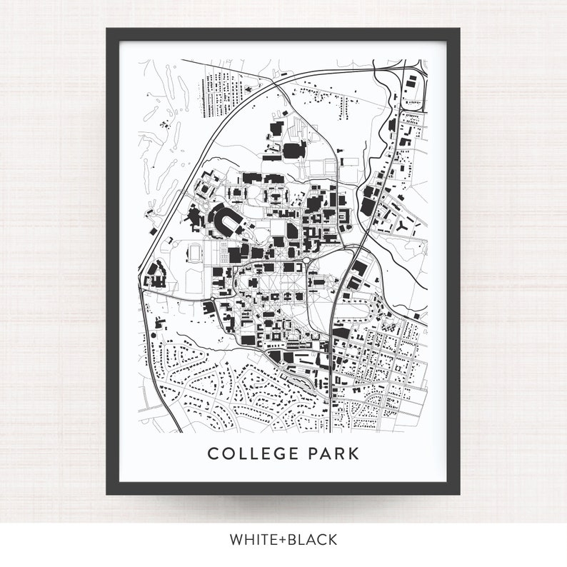 COLLEGE PARK MARYLAND Map Poster / College Town Map Gifts | Etsy