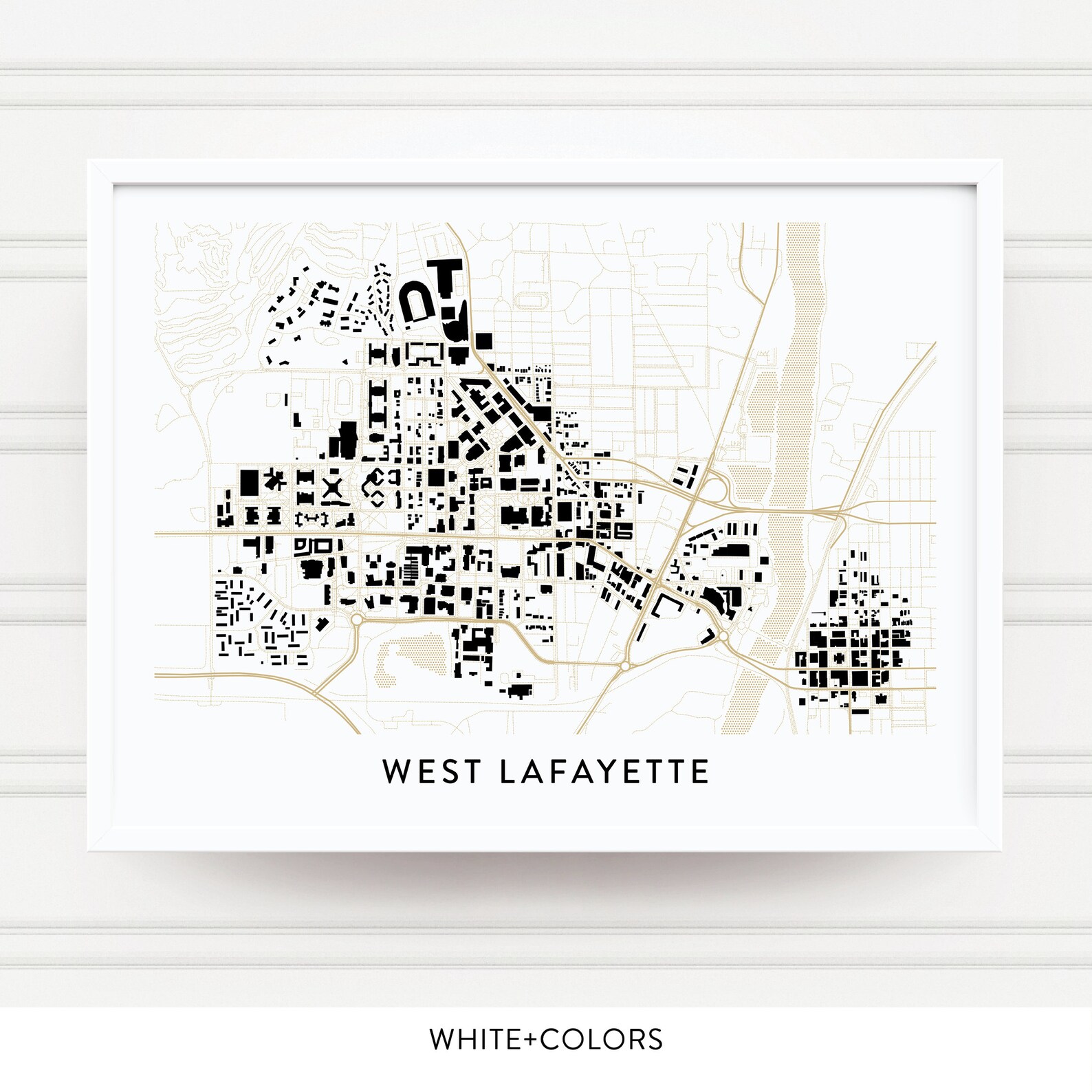 WEST LAFAYETTE INDIANA Map Poster / College Town Map Gifts - Etsy