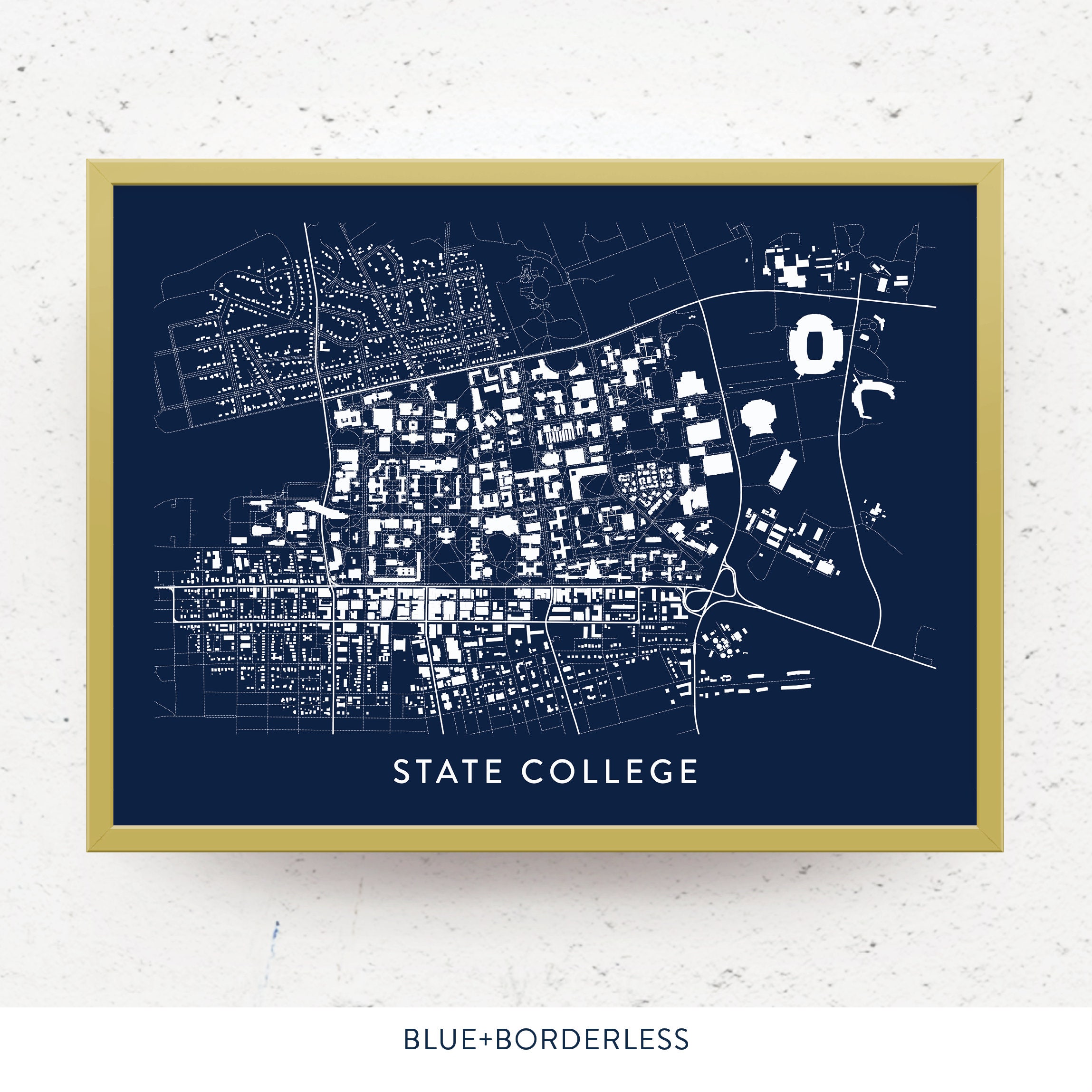 STATE COLLEGE PENNSYLVANIA Map Print / College Town Map Gifts - Etsy