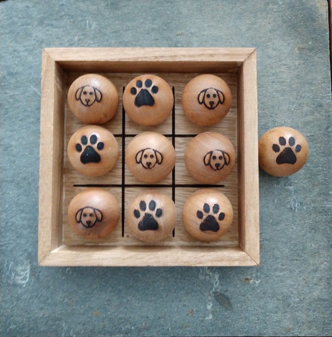 Dog Themed Home Decor, Tic Tac Toe Game, Dog Mom Gifts, Coffee Table ...