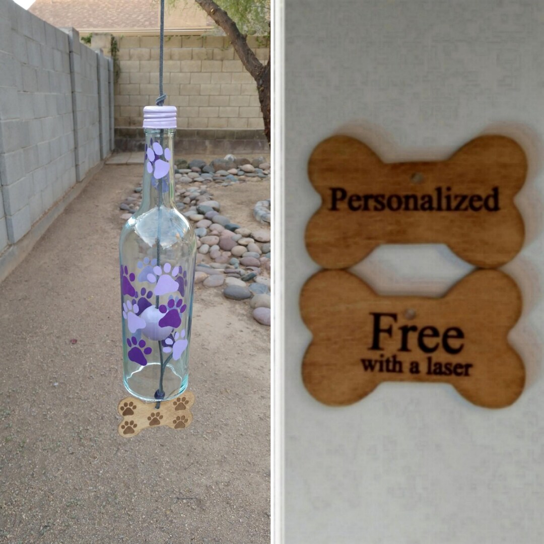 Personalized Dog Paw Wind Chime, Dog Mom Yard Art, Windchime With Pets ...