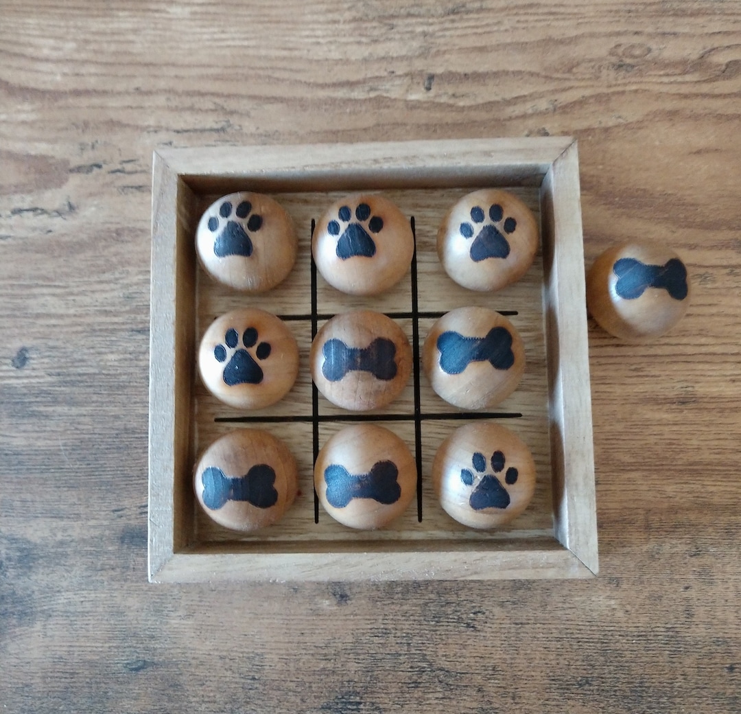 Dog Tic Tac Toe Game: Paw & Bone Coffee Table Decor - Etsy