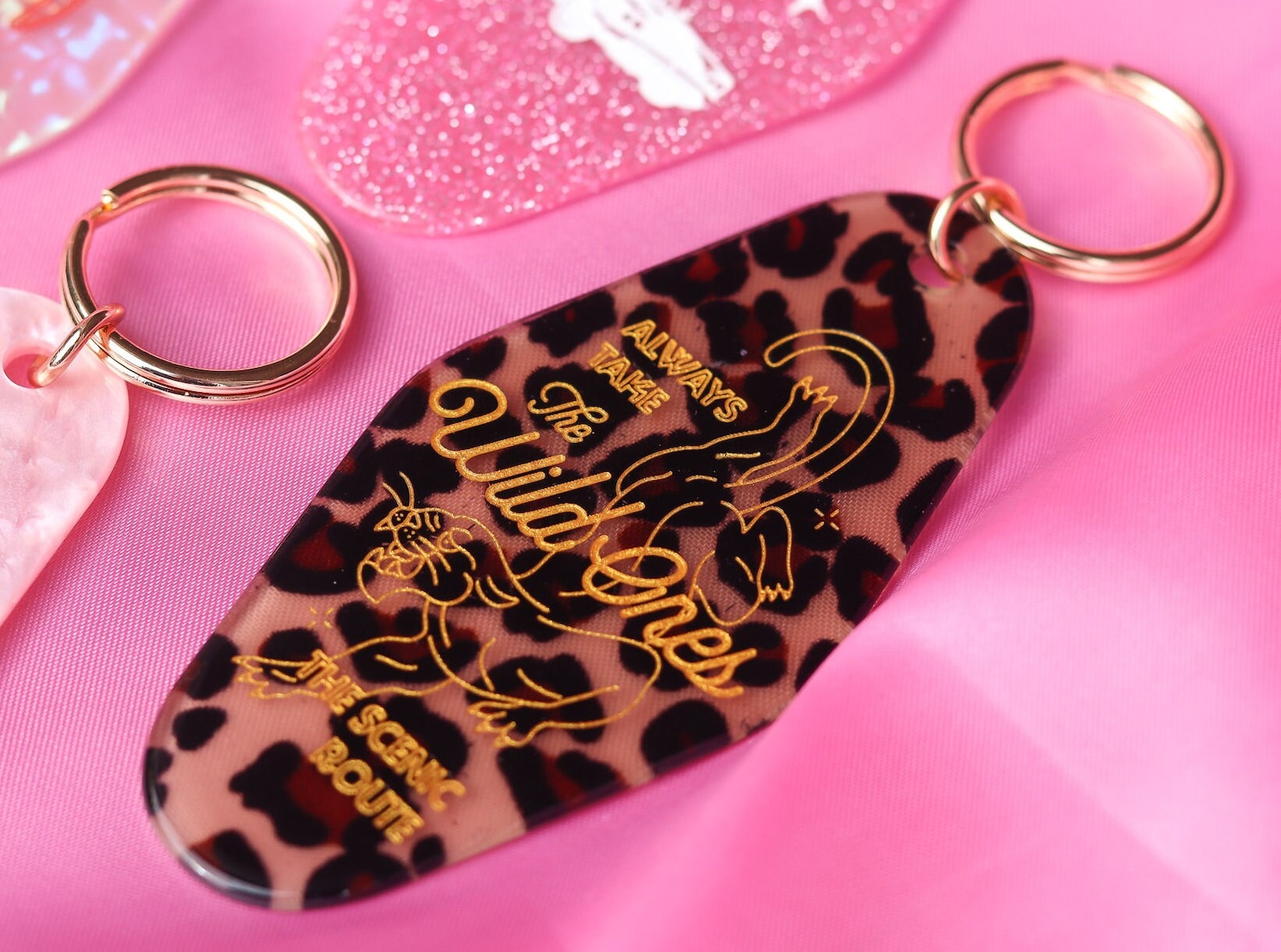 Get Wild With the 'wild Ones' | Motel Keychain | Leopard Print | Gold ...