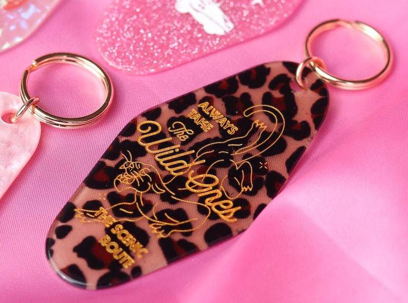 Get Wild With the 'wild Ones' | Motel Keychain | Leopard Print | Gold ...
