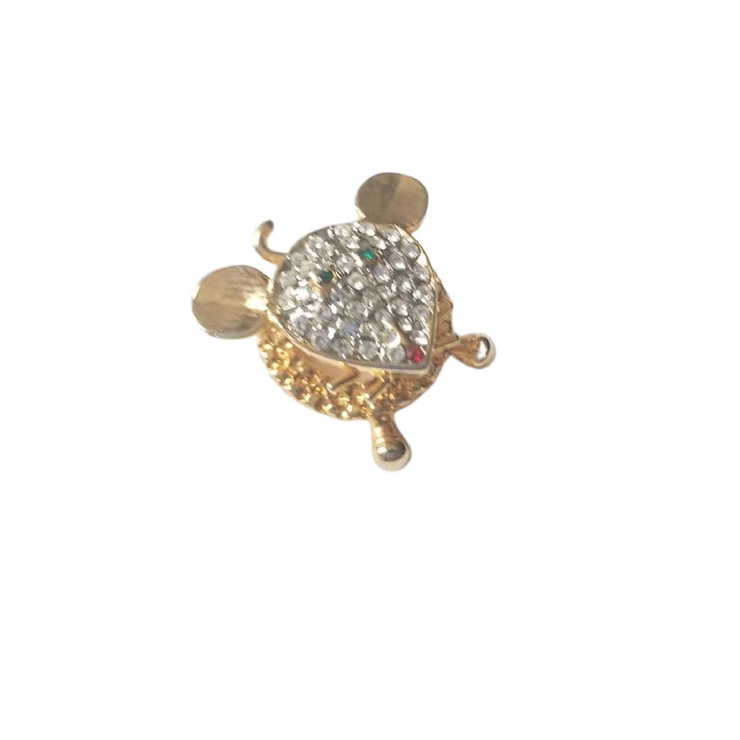 Crystal Encrusted Mouse Brooch With Articulated Head, Head Bobs When ...