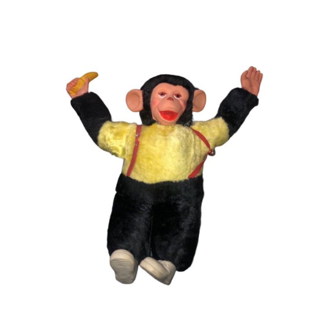 Vintage Zippy Rubber Face Plush Monkey With Banana and Suspenders, Free ...