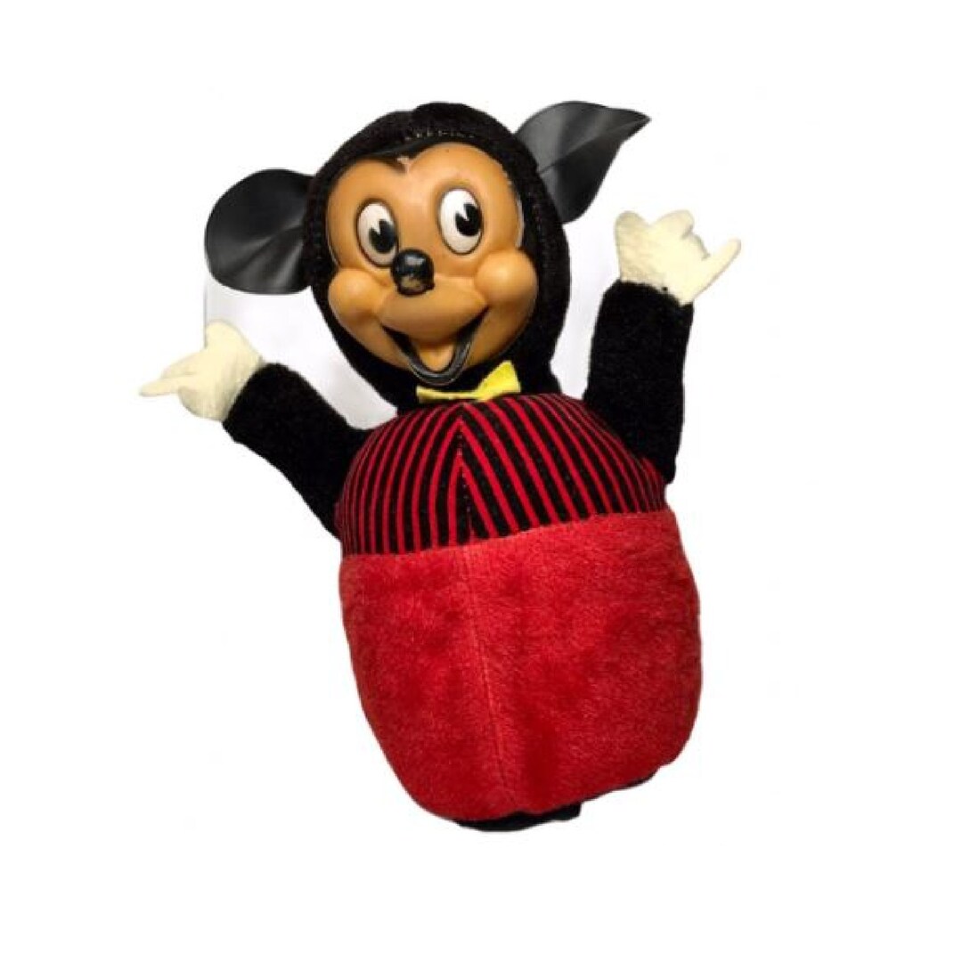 Vintage Mickey Mouse Roly Poly Rubber Face Plushie Doll by Gund 1950s ...