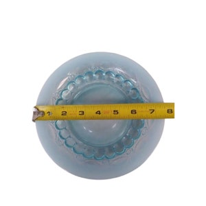 Aqua Blue Opalescent Eye Winker Pressed Glass Butter Dish by Mosser ...