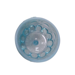 Aqua Blue Opalescent Eye Winker Pressed Glass Butter Dish by Mosser ...