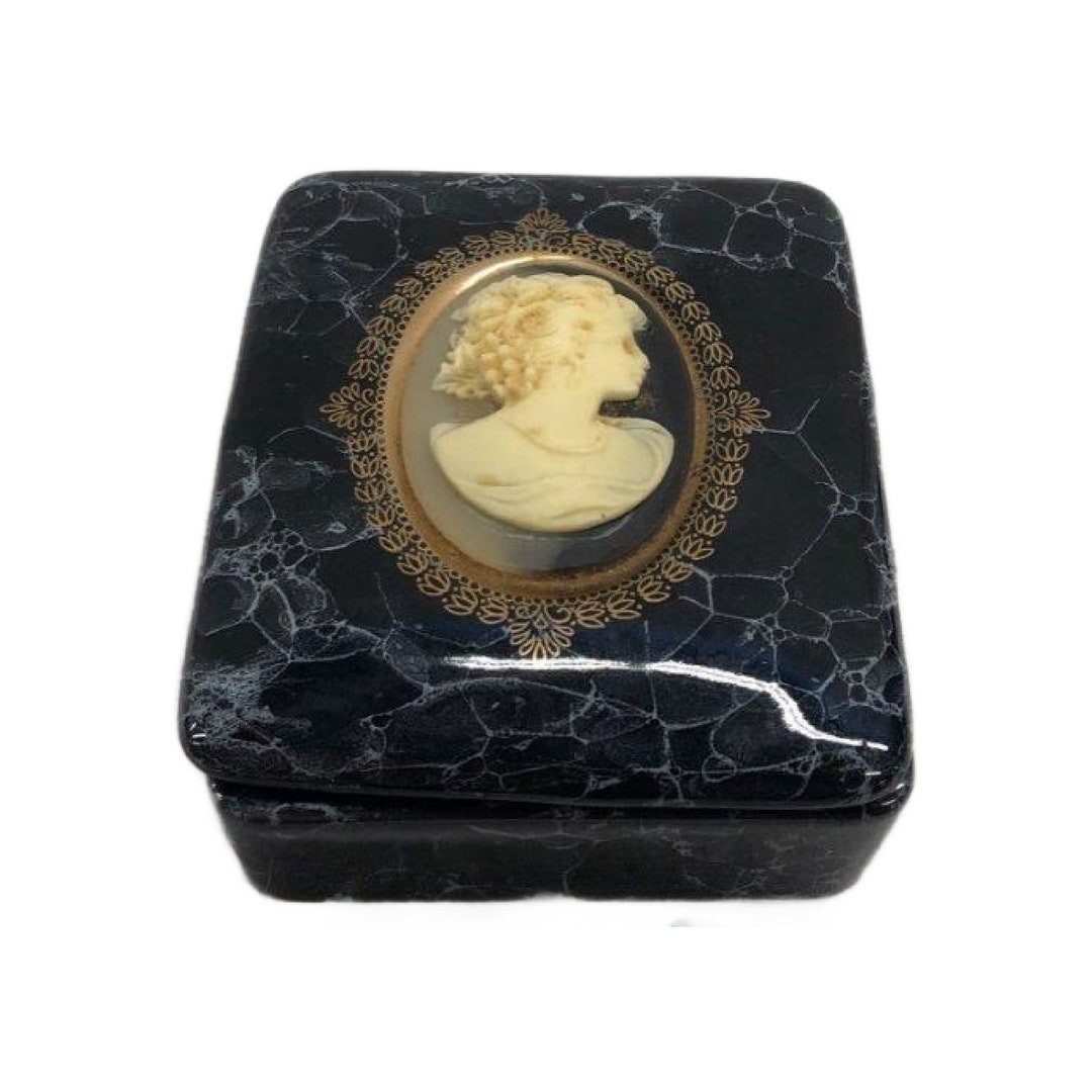 Vintage Ceramic Cameo Trinket Box With Lid by Albert E Price, Free ...