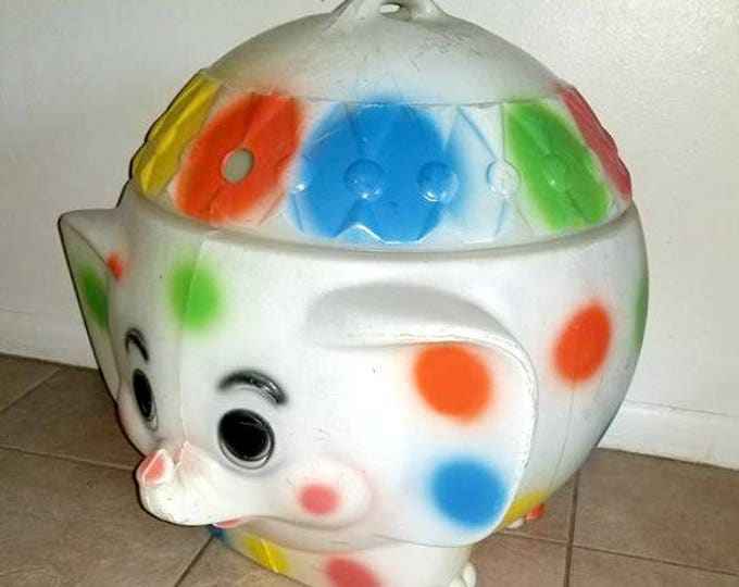 Vintage Elephant Toy Box,polka Dot Elephant Toy Box, Blow Mold Toy Box ...