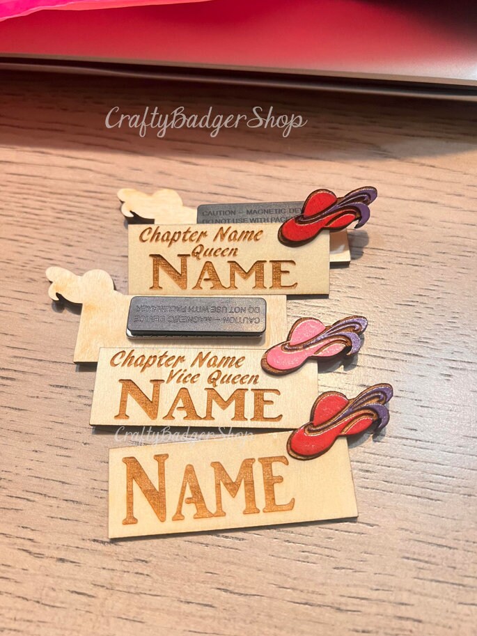 Fancy Red Hat Classy Ladies Name Tag - Etsy