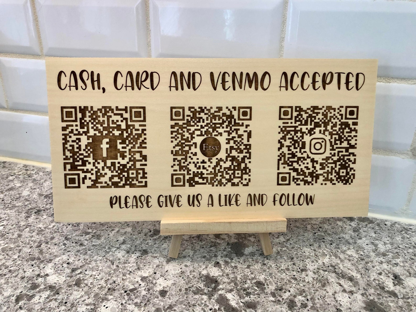 Custom QR Code Sign for Small Businesses - Etsy