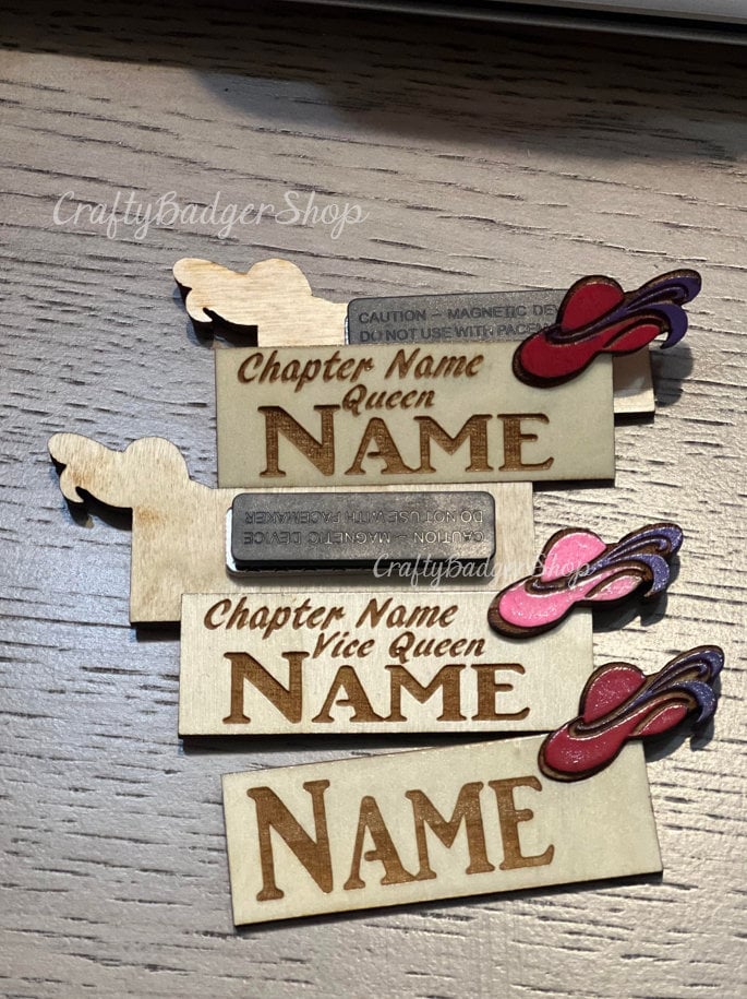 Fancy Red Hat Classy Ladies Name Tag - Etsy