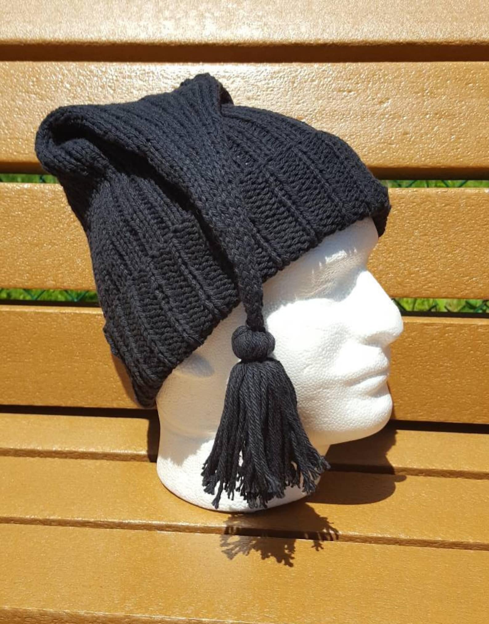 Scrooge Hat Goth Hat Black Sleeping Cap Black Halloween - Etsy