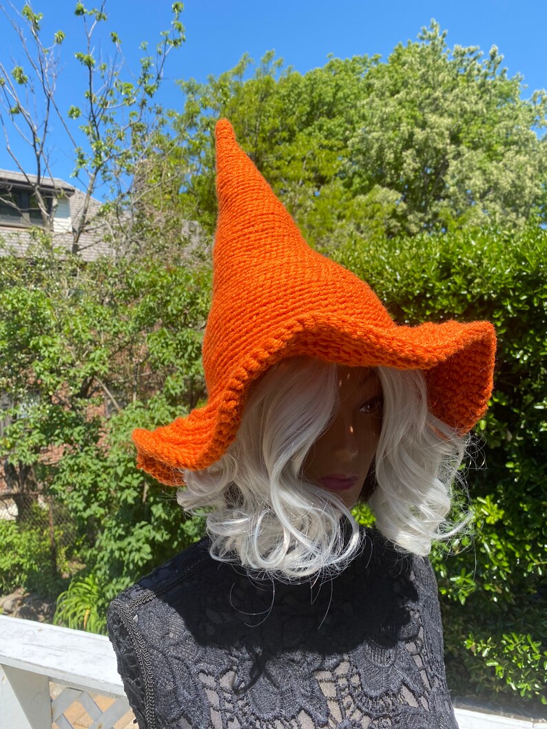 Orange Witch Hat Classic Halloween Hat Fancy Witch Hat - Etsy