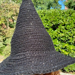 Black Witch Hat Sparkly Wizard Hat Fantasy Hat Cosplay Hat Shock ...