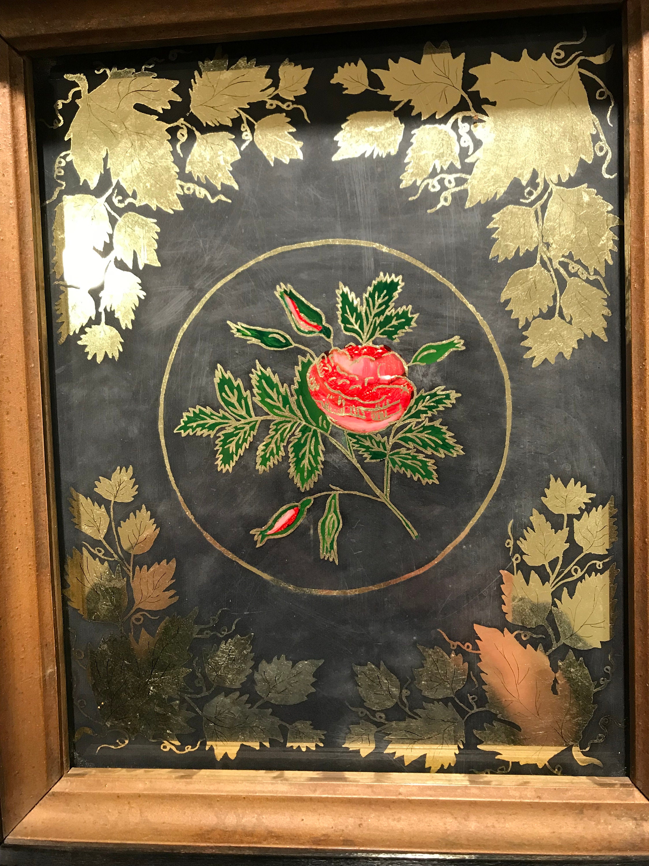 Antique Victorian Eastlake Shadow Box Step Frame With Rose and Leaf ...