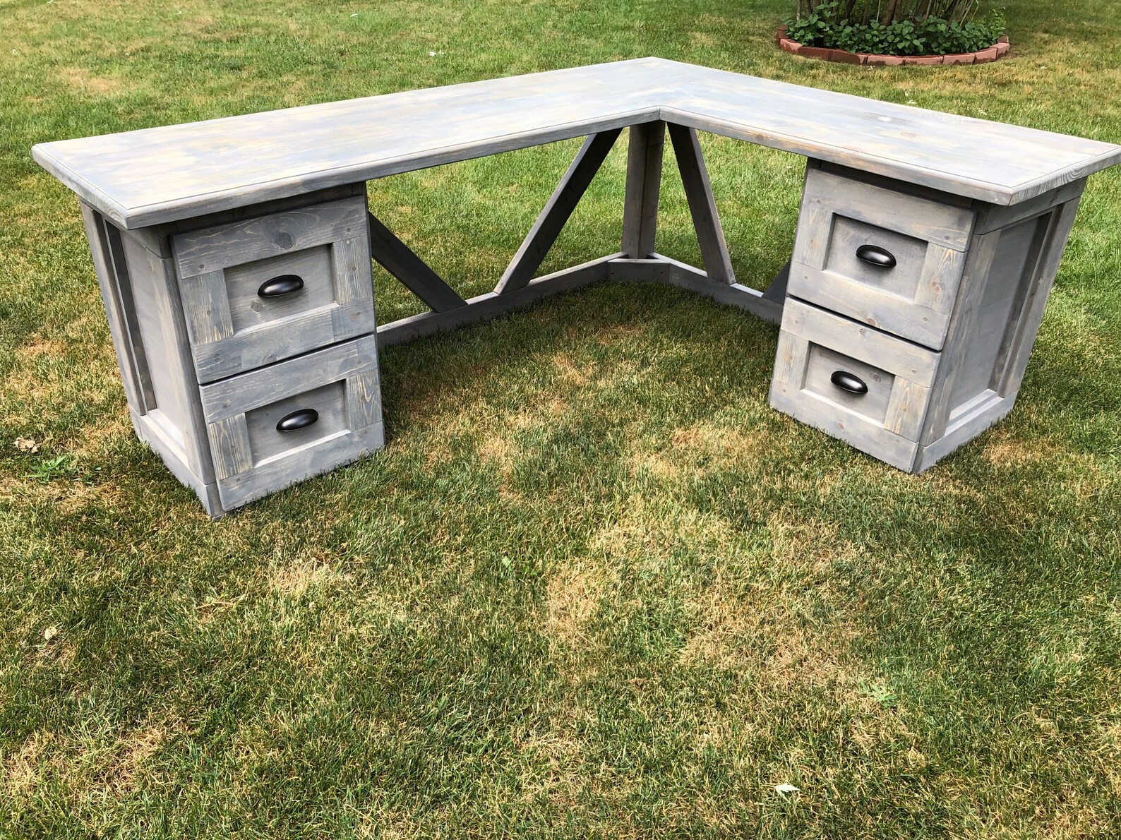 Rustic Modern Corner Desk - Etsy