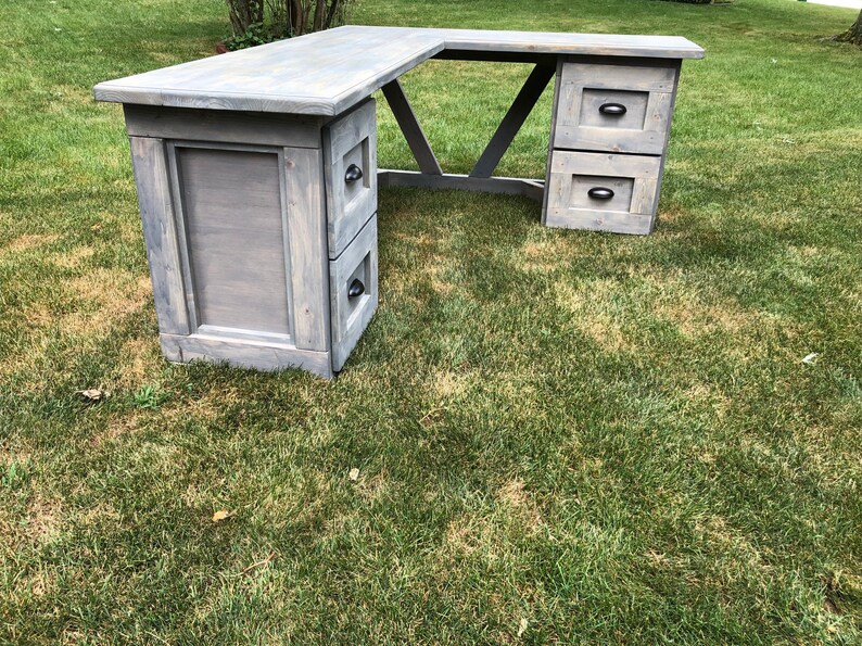 Rustic Modern Corner Desk - Etsy