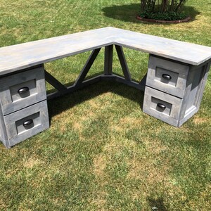 Rustic Modern Corner Desk - Etsy