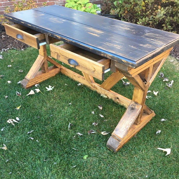 Distressed Desk - Etsy