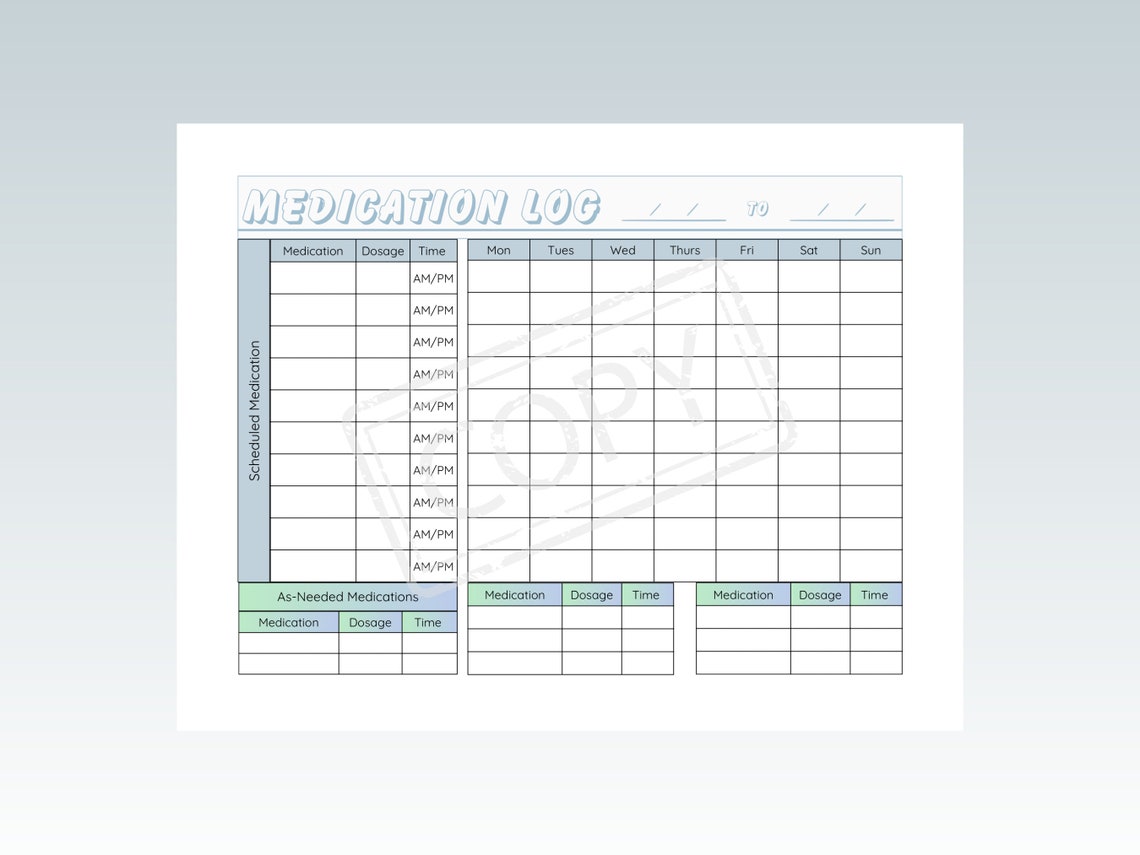 Medication Tracking Log Notes Planner Sheet: Nursing, Aide, Caretaker ...