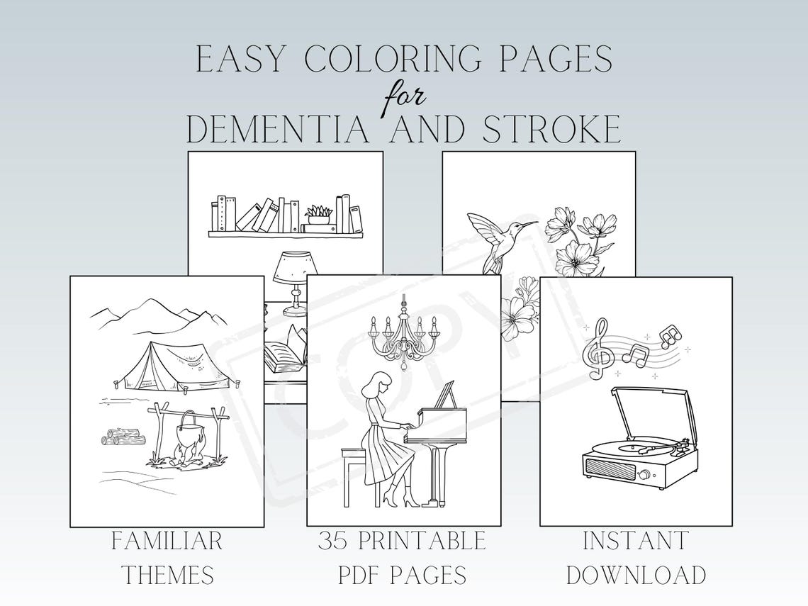 Coloring Pages for Dementia and Stroke - 35 Easy Simple Printable Pdfs ...