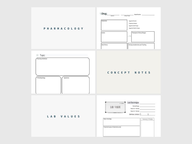 Printable Ultimate Nursing School Note-taking Bundle Template Packet ...