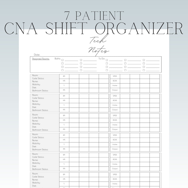 Nursing Assignment Sheet - Etsy