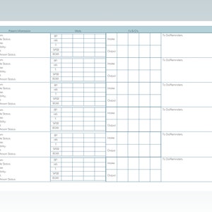 CNA Shift Organizer and Planner Blue | Nursing Assistant Vitals Signs ...