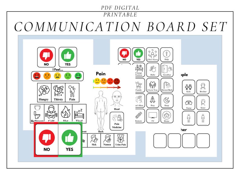 Communication Board Digital Download Printable PDF Autism, Stroke ...