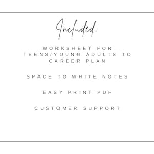 Career Job Planning Worksheet | Teen Student Planner Template Printable ...