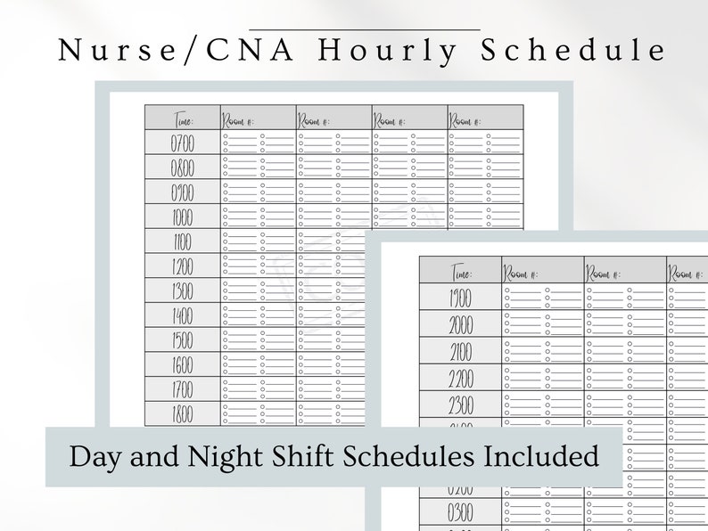 Nurse CNA Hourly Shift Schedule Med Pass to Do List - Etsy
