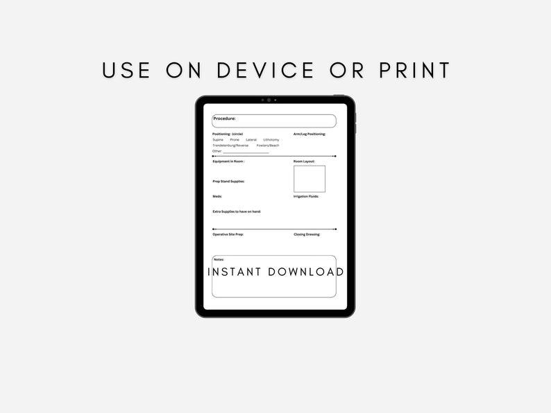 Operating Room Circulator Nurse Surgical Notes | Template Downloads - Etsy
