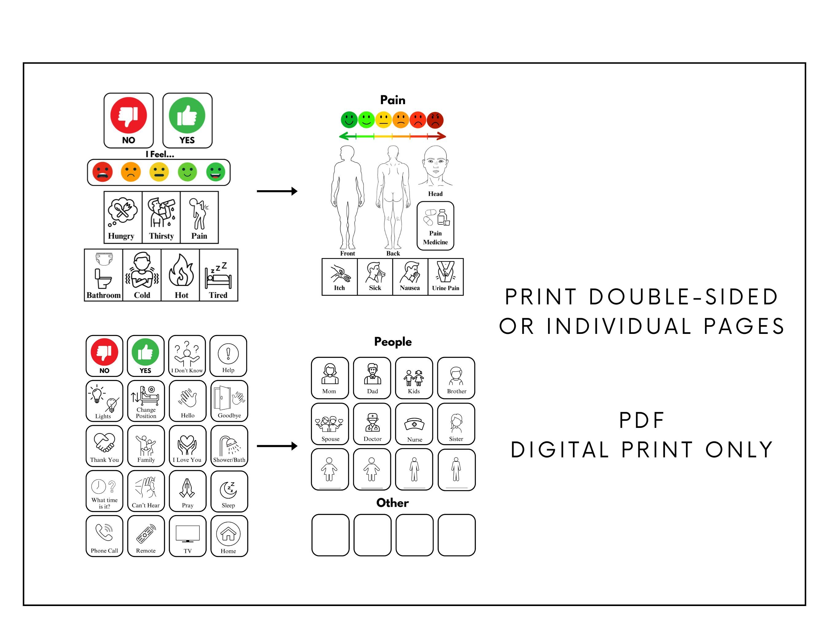 Communication Board Digital Download Printable PDF Autism, Stroke ...
