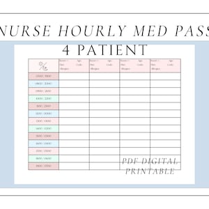 Nursing Med Pass Schedule - Etsy