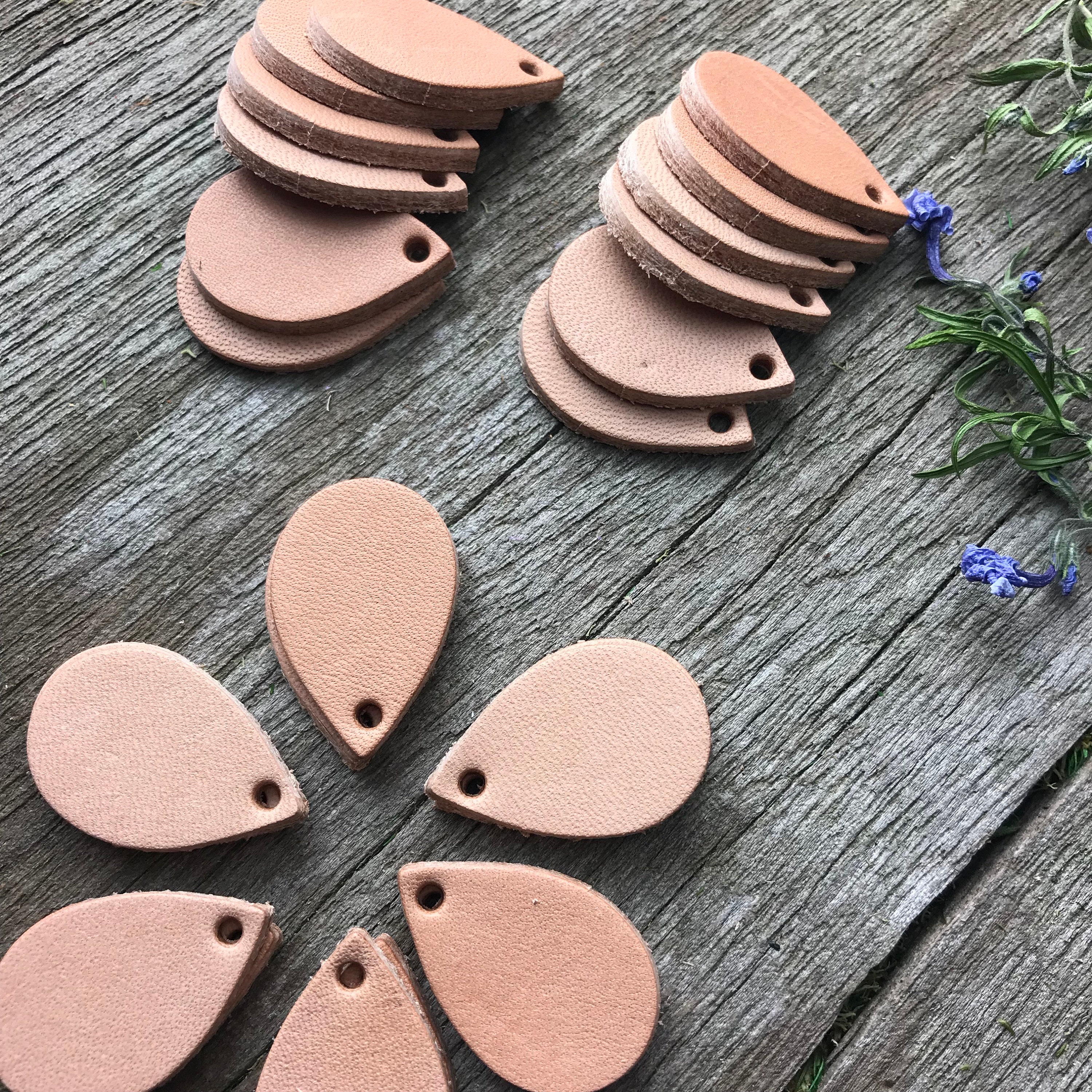 Leather Earring Blanks 24 Pieces, Small Leather Teardrop Earring Blanks ...