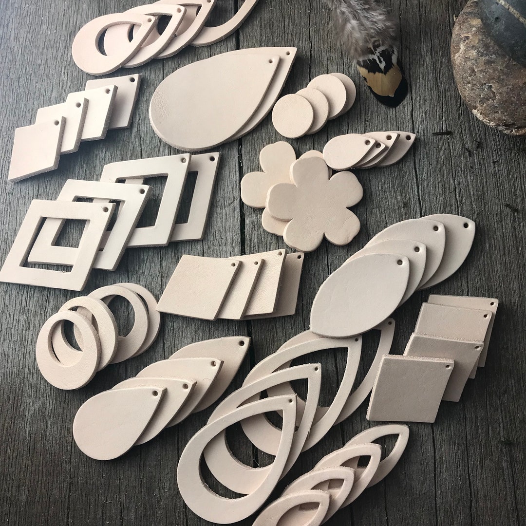 Leather Earring Blanks 52 Pieces, Mega Sample Pack of Multiple Shapes ...