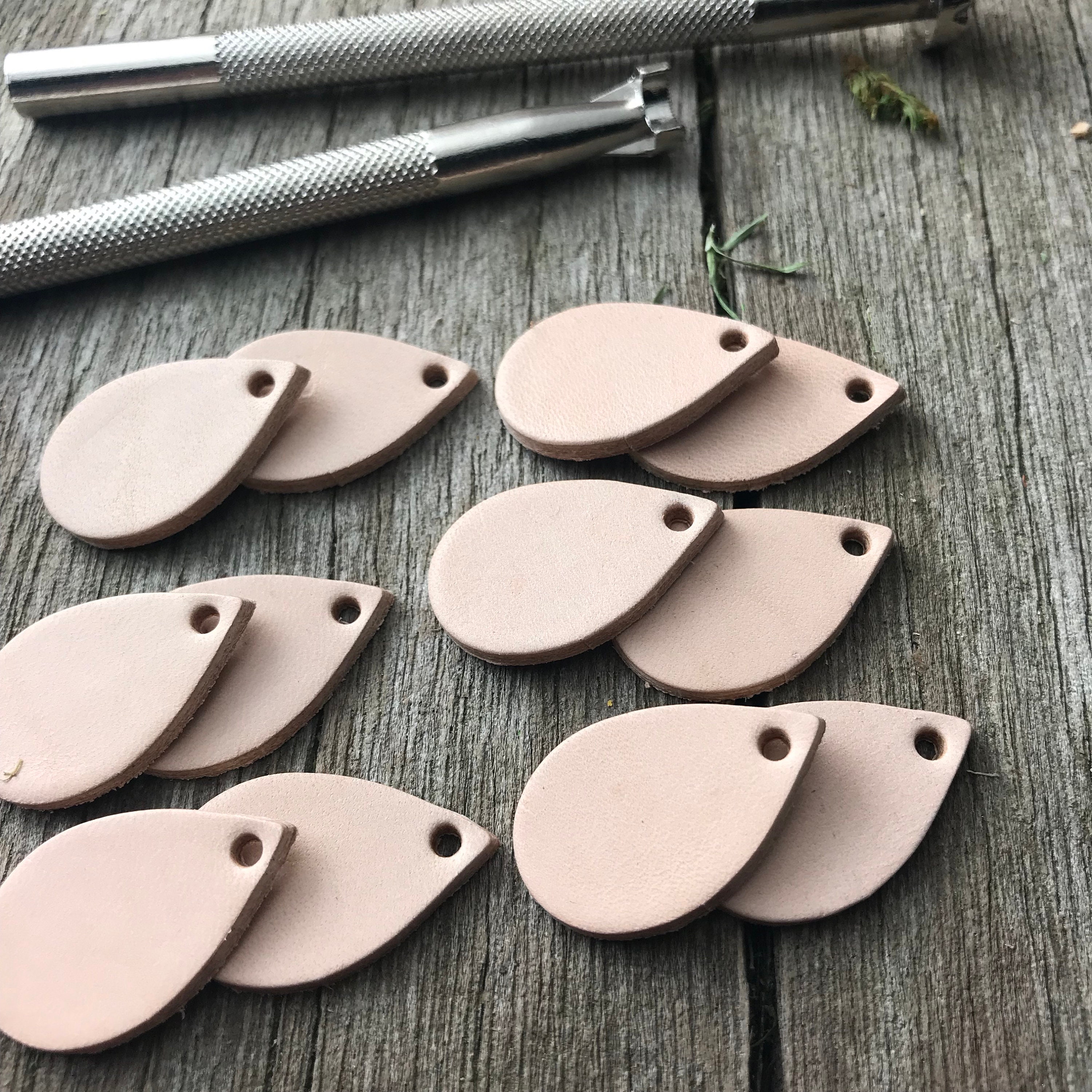 Leather Earring Blanks 12 Pieces, Small Leather Teardrop Earring Blanks ...