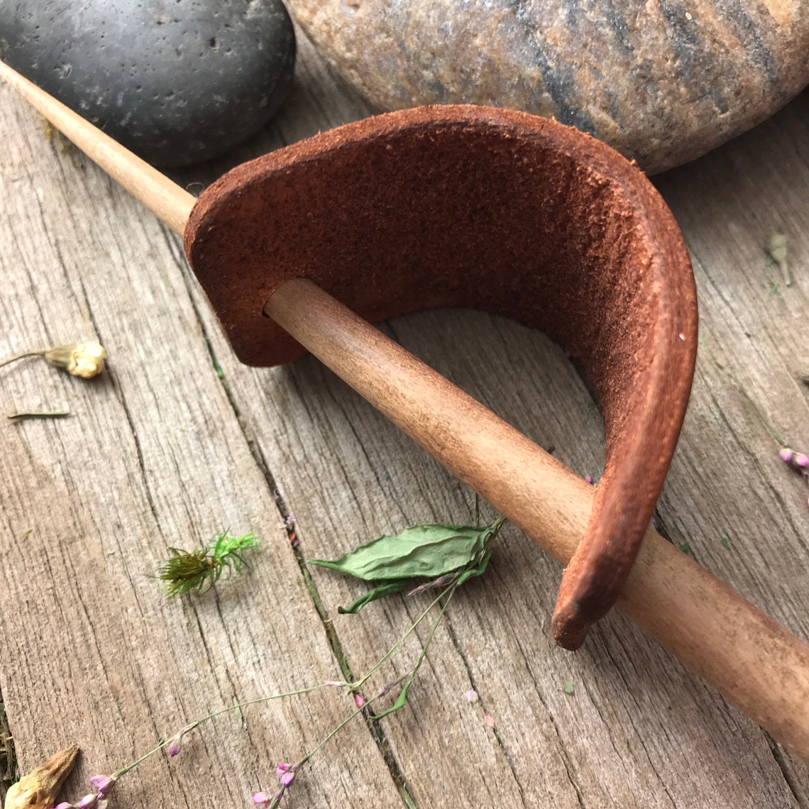 Hand Tooled Leather Hair Slide Barrette Caramel and Chocolate - Etsy
