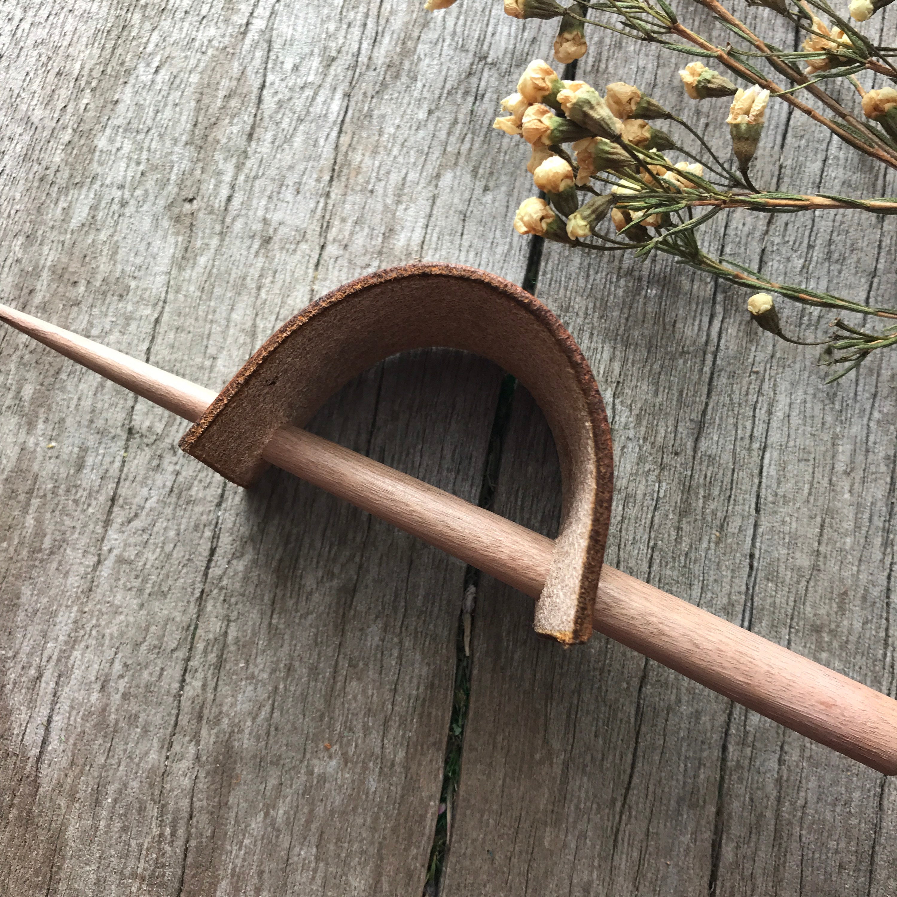 Hand Tooled Leather Hair Slide Barrette Turquoise and Caramel - Etsy
