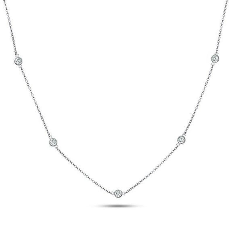 925 Sterling Silver CZ by the Yard Round Cut Cubic Zirconia Chain ...