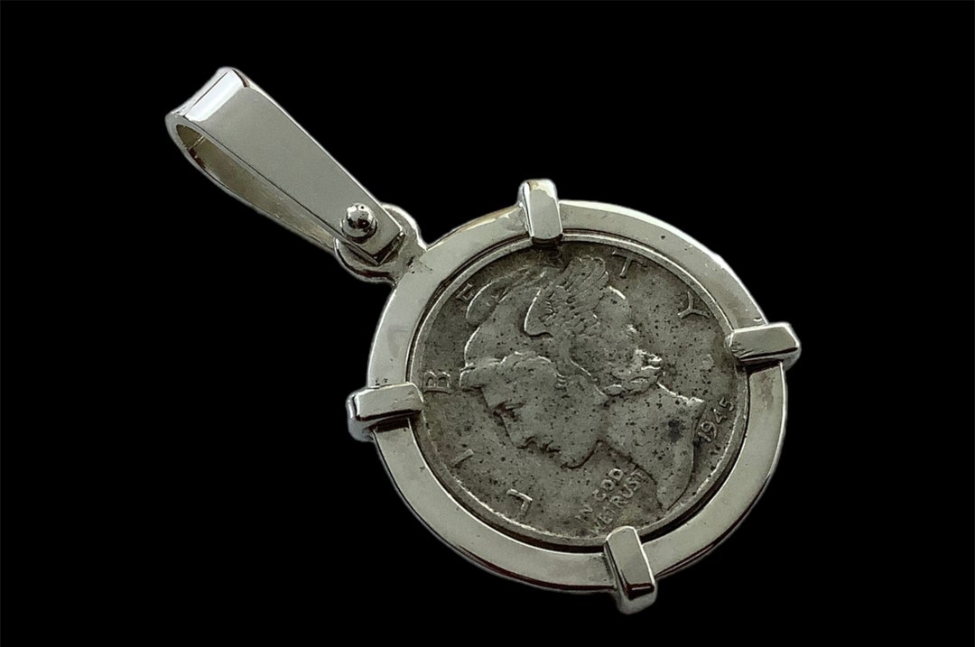 Mercury Dime Coin Bezel in Sterling Silver. Handmade Coin Beze. - Etsy