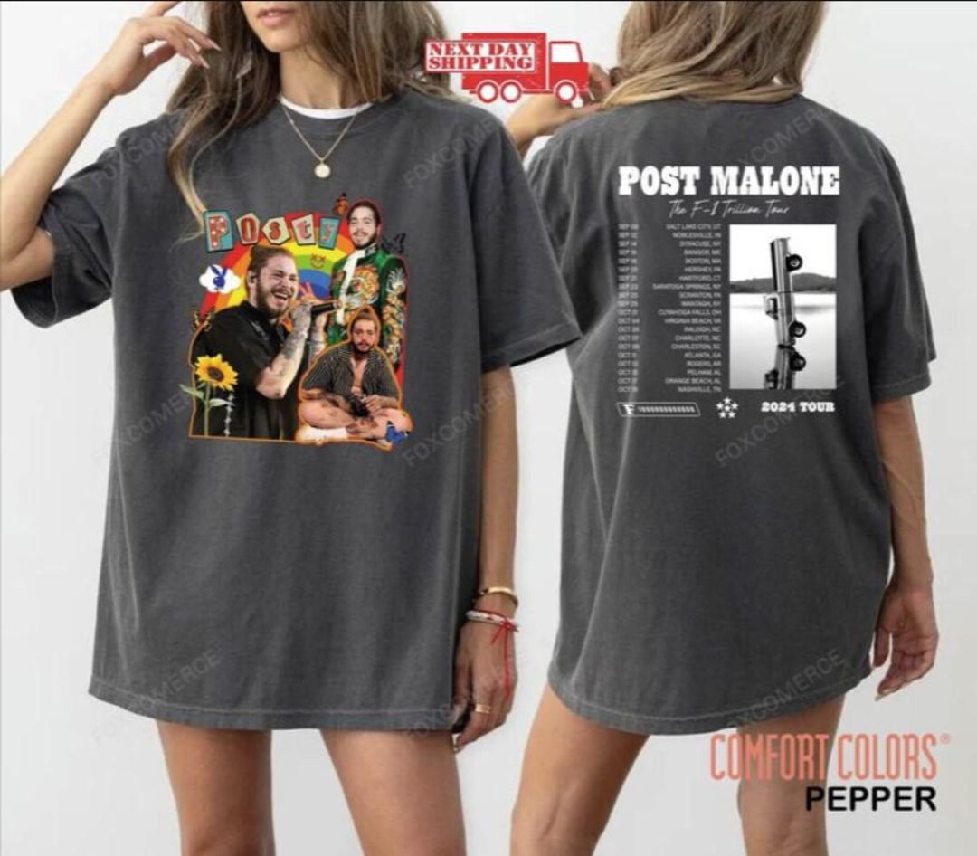 Comfort Colors Vintage Post Malone Shirt With Concert Dates Graphic - Etsy