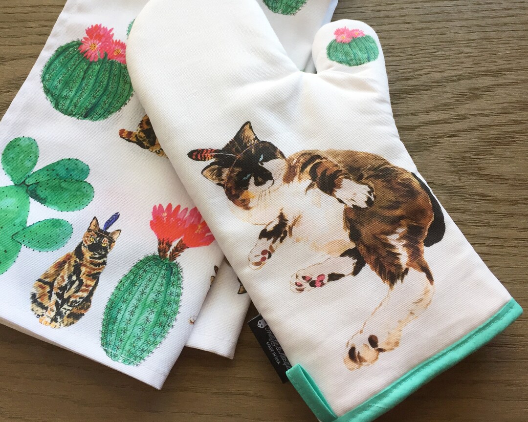 Cat Oven Mitt ARIZONA With AVO Oven Mitt Pot Holder With - Etsy