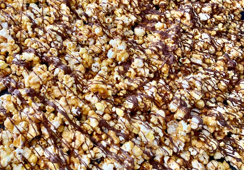 Homemade Caramel Popcorn White Chocolate Milk Chocolate Drizzle - Etsy