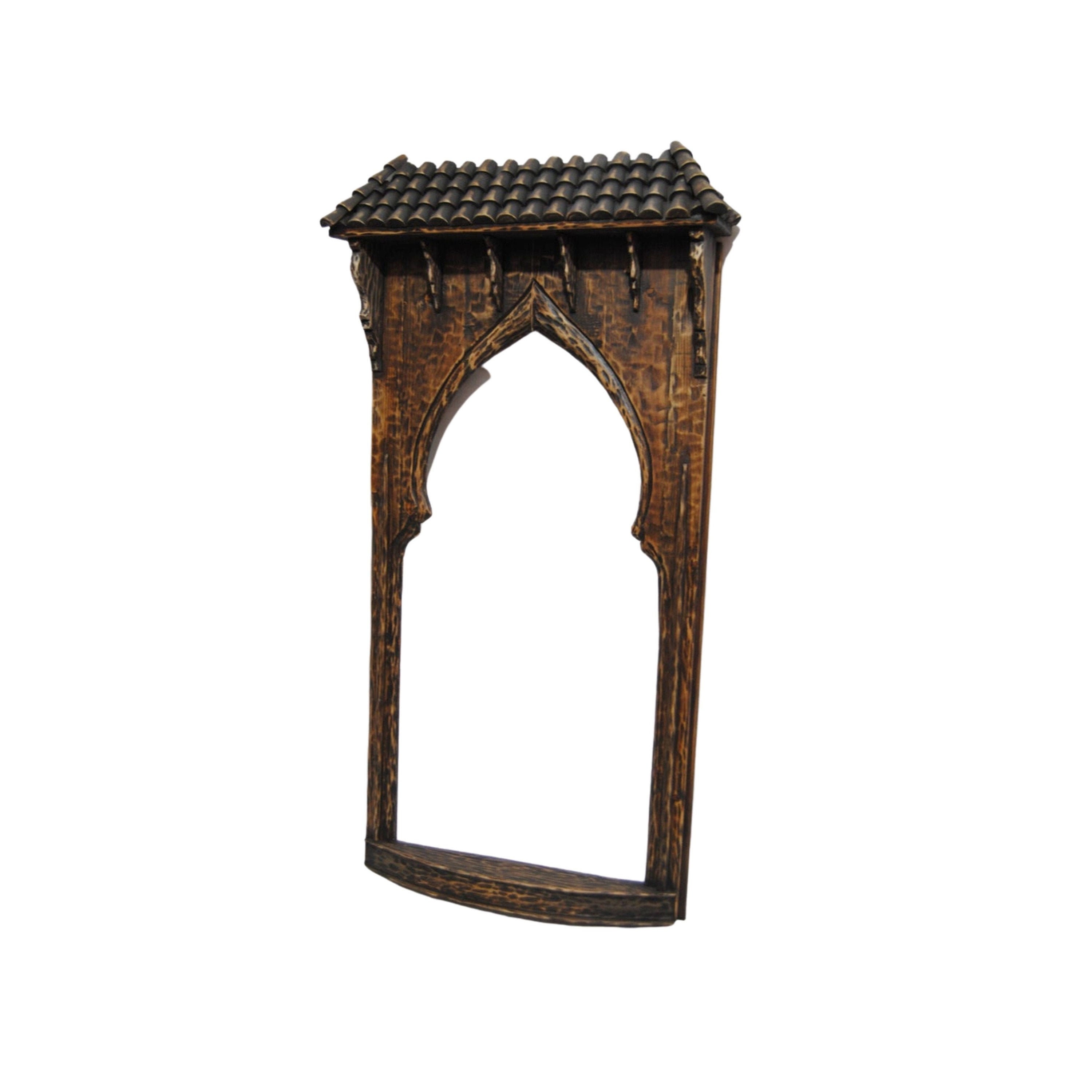 Home & Living Home Décor Farmhouse mirror Arch mirror Wooden mirror ...