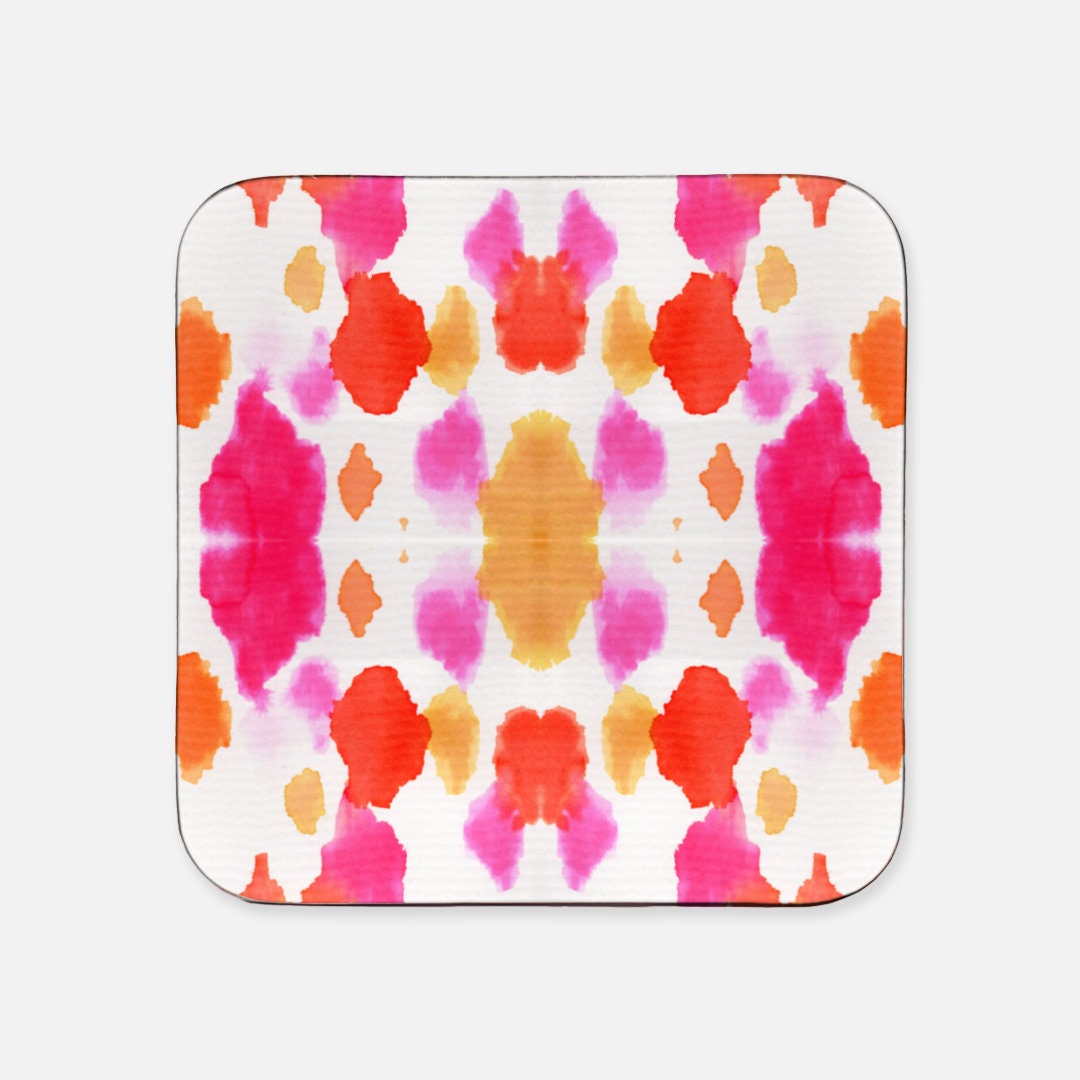 Colorful Bohemian Hardback Coasters Boho Decor Boho | Etsy